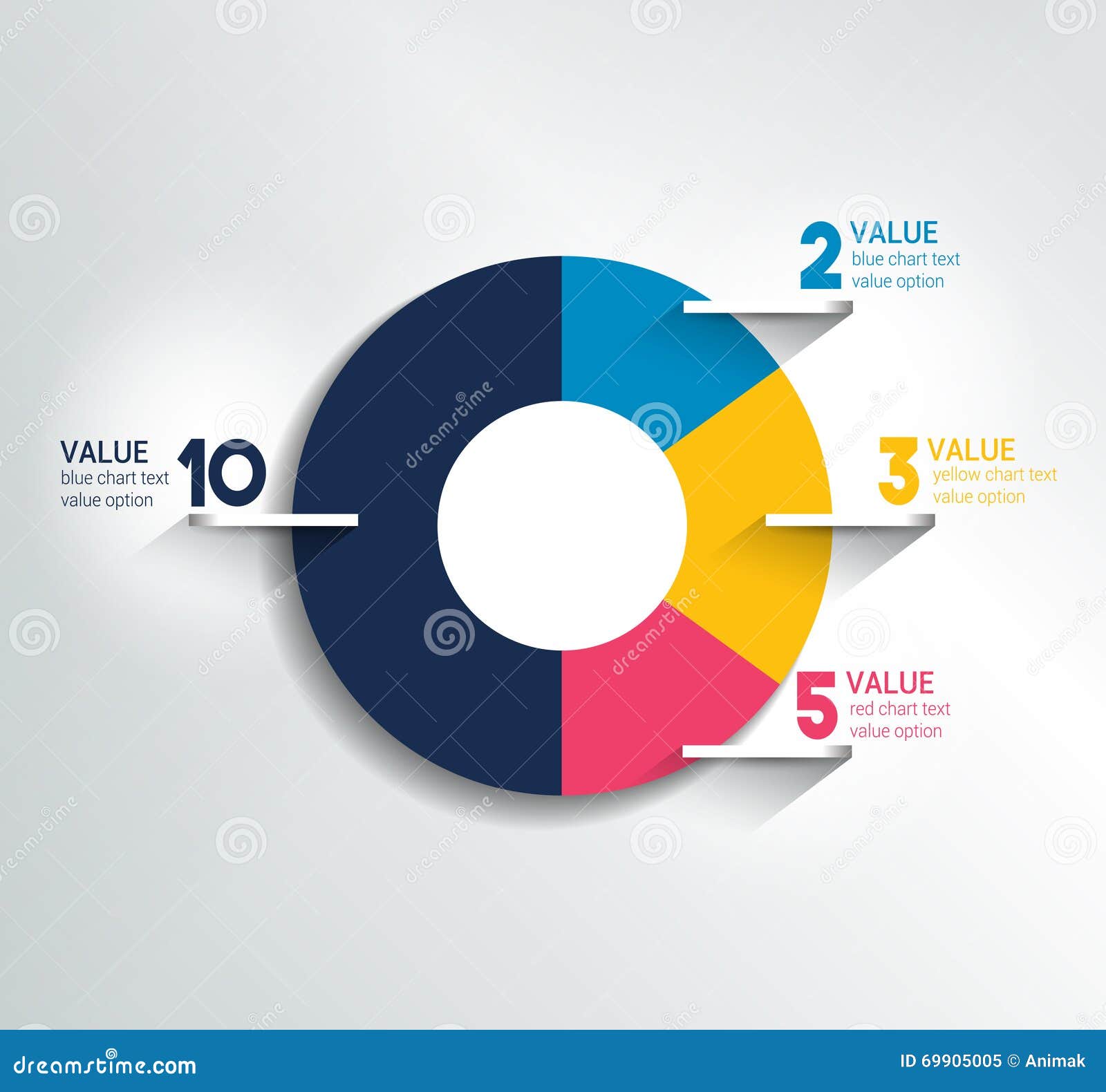Rond, Diagramme De Cercle, Graphique Simplement Couleur Editable ...