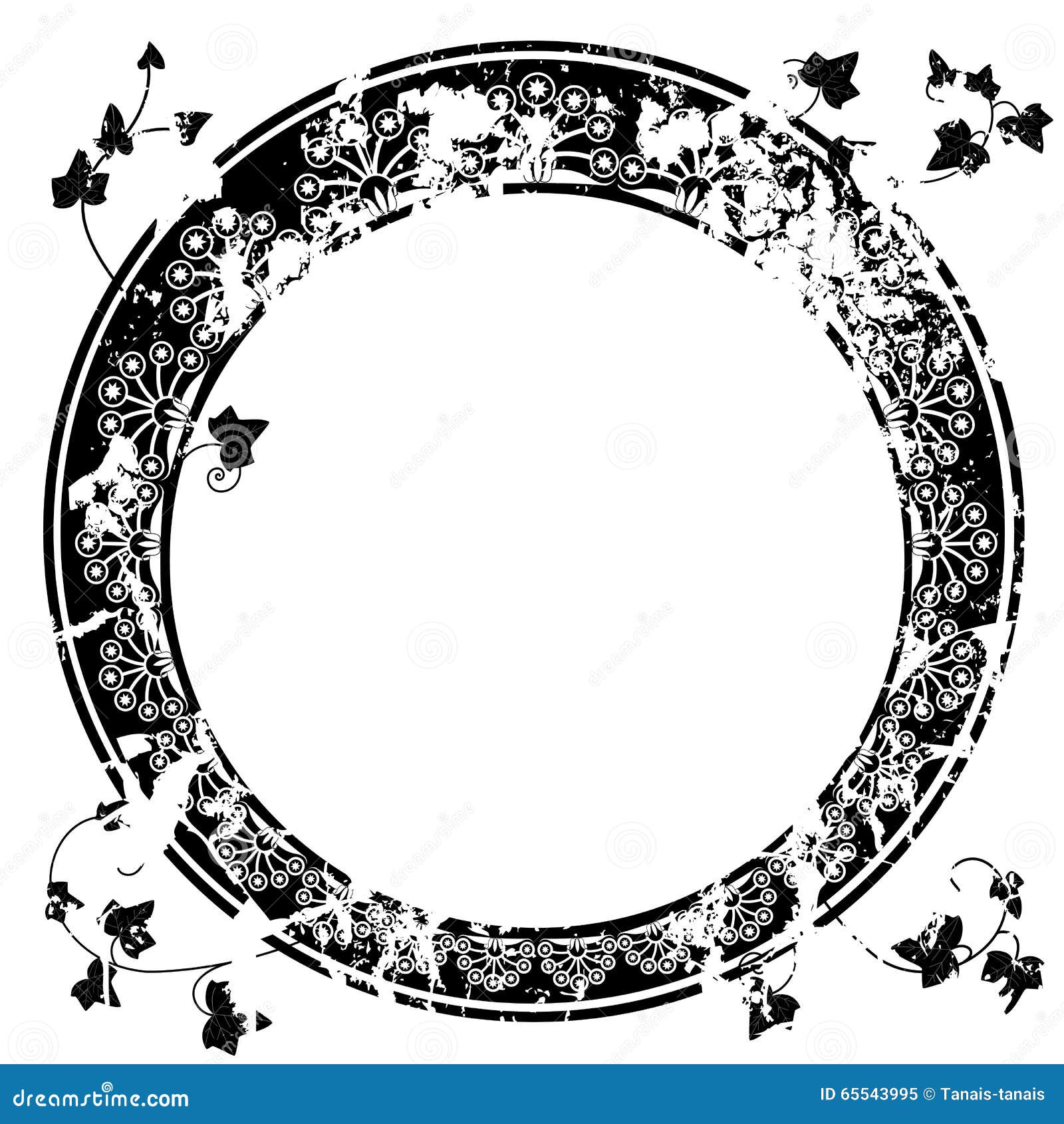 Rond kader met klimop vector illustratie. Illustration of ronde - 65543995