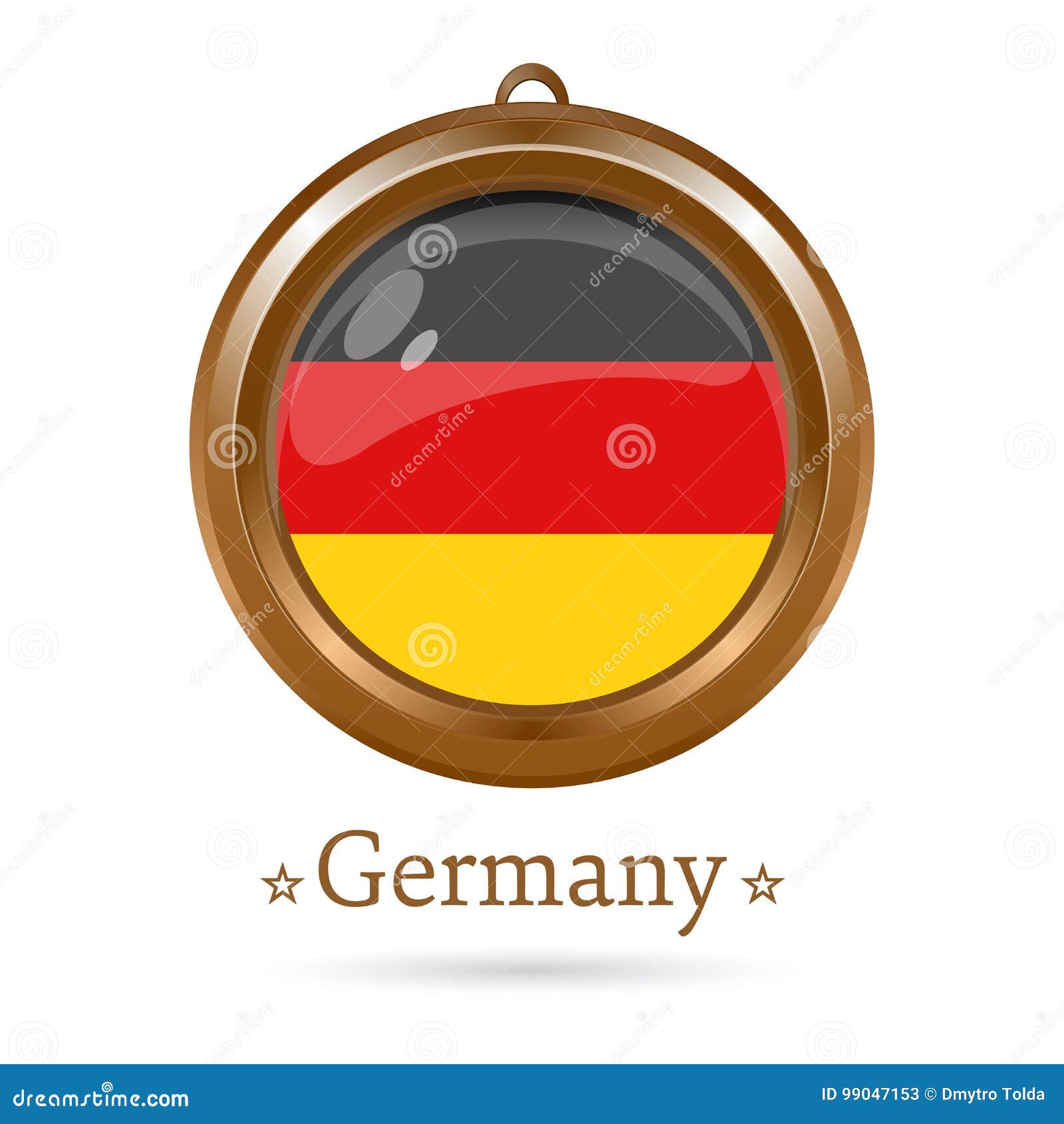 Rond Medaillon Met De Duitse Binnen Vlag Vector Illustratie ...