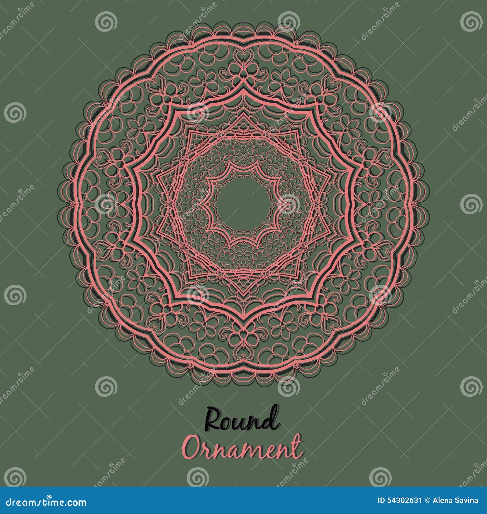 Rond Ornament 1 vector illustratie. Illustration of dekking - 54302631