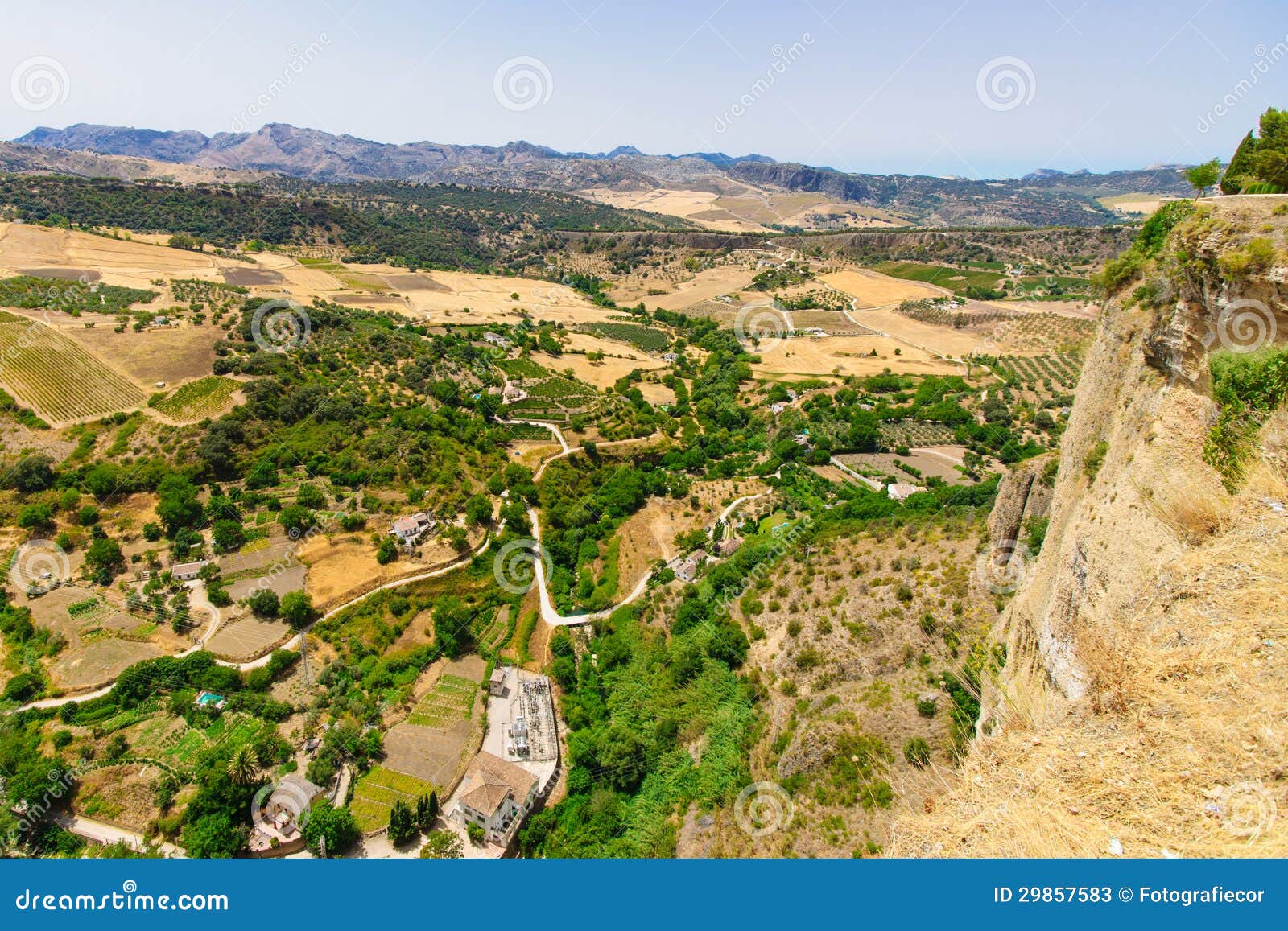 Ronda Gorge and View To Mountains Stock Image - Image of landmarks ...
