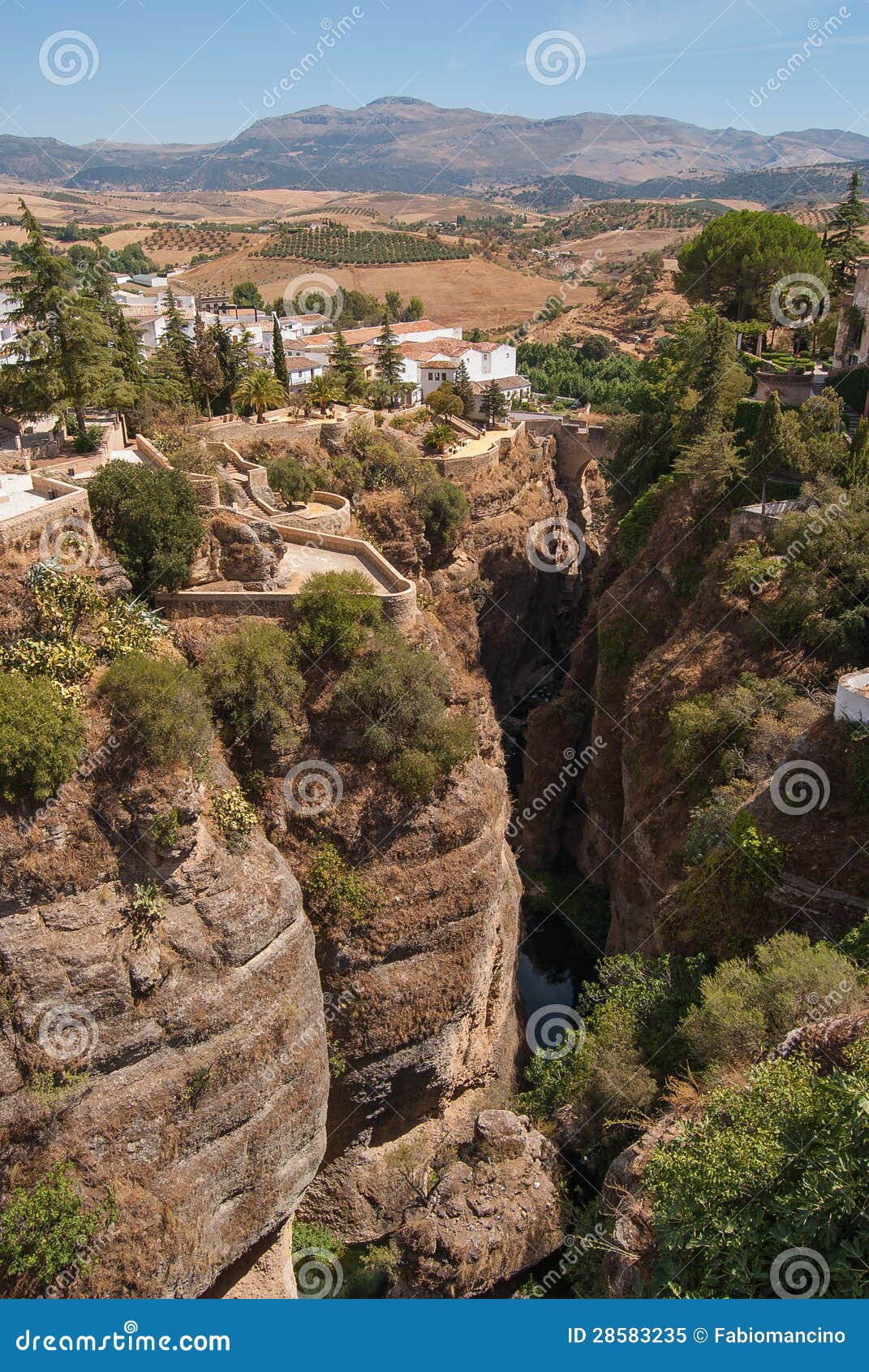 Ronda Landscape stock image. Image of blue, hills, buildings - 28583235
