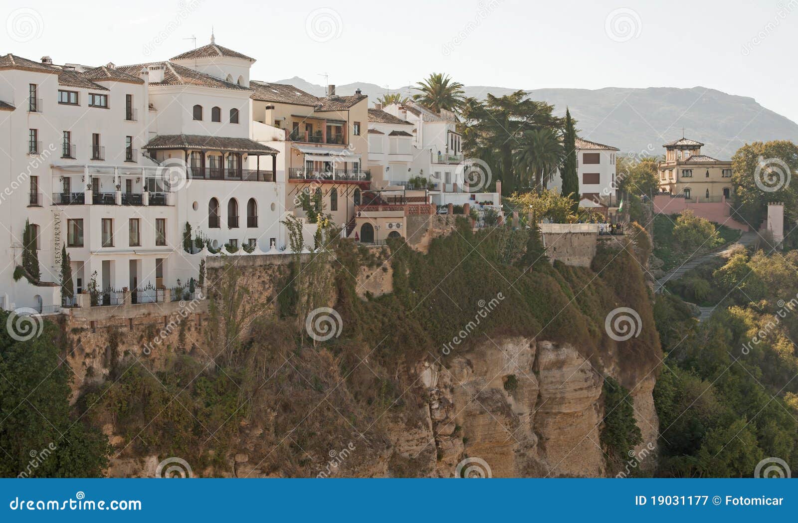 Ronda Old Town stock image. Image of houses, gorge, trees - 19031177