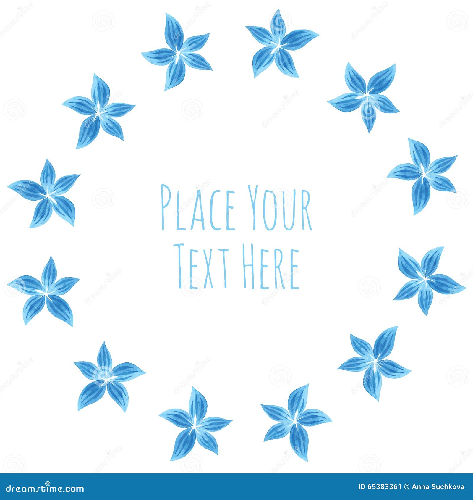 Ronde kader blauwe slinger vector illustratie. Illustration of tuin ...