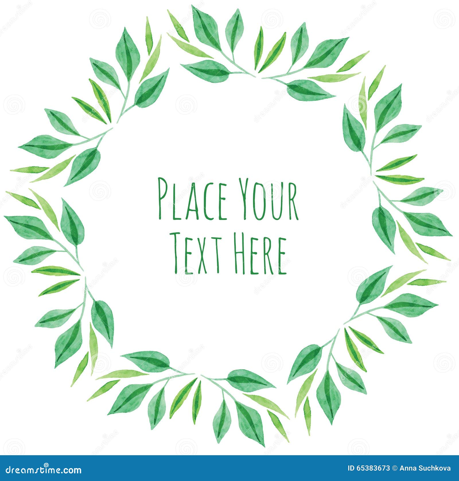 Ronde Kader Groene Bladeren En Takslinger Vector Illustratie ...