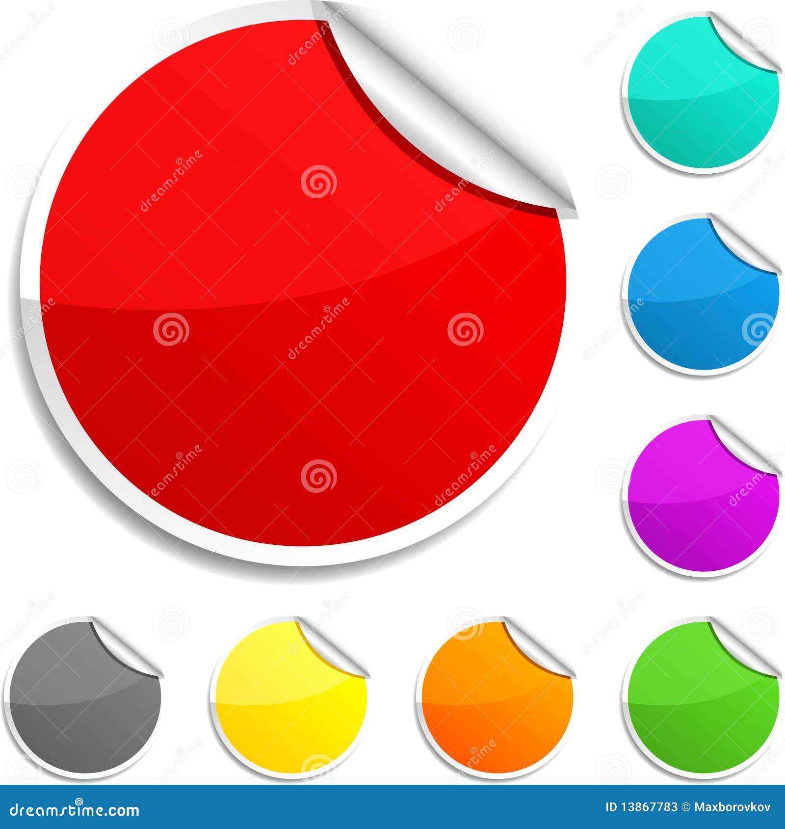 Ronde stickers. vector illustratie. Illustration of pictogrammen - 13867783