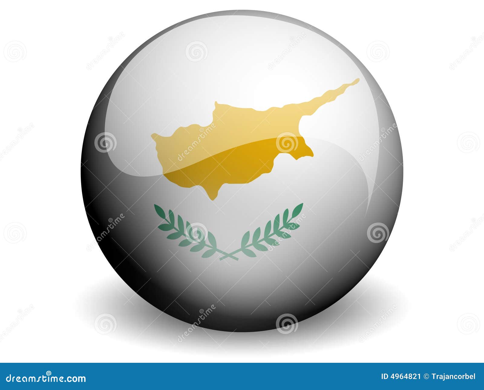 Ronde Vlag van Cyprus stock illustratie. Illustration of kleur - 4964821