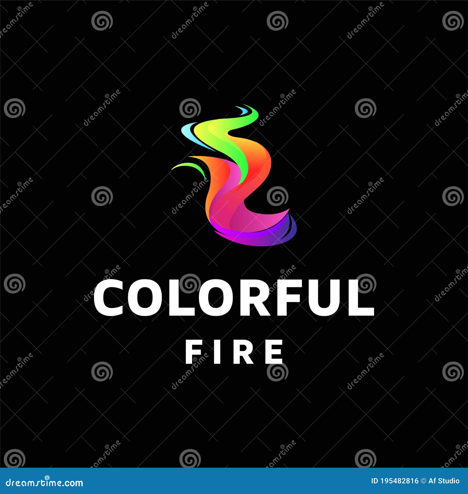 Abstract Colorful Gradient Fire Logo Design Vector Stock Vector ...