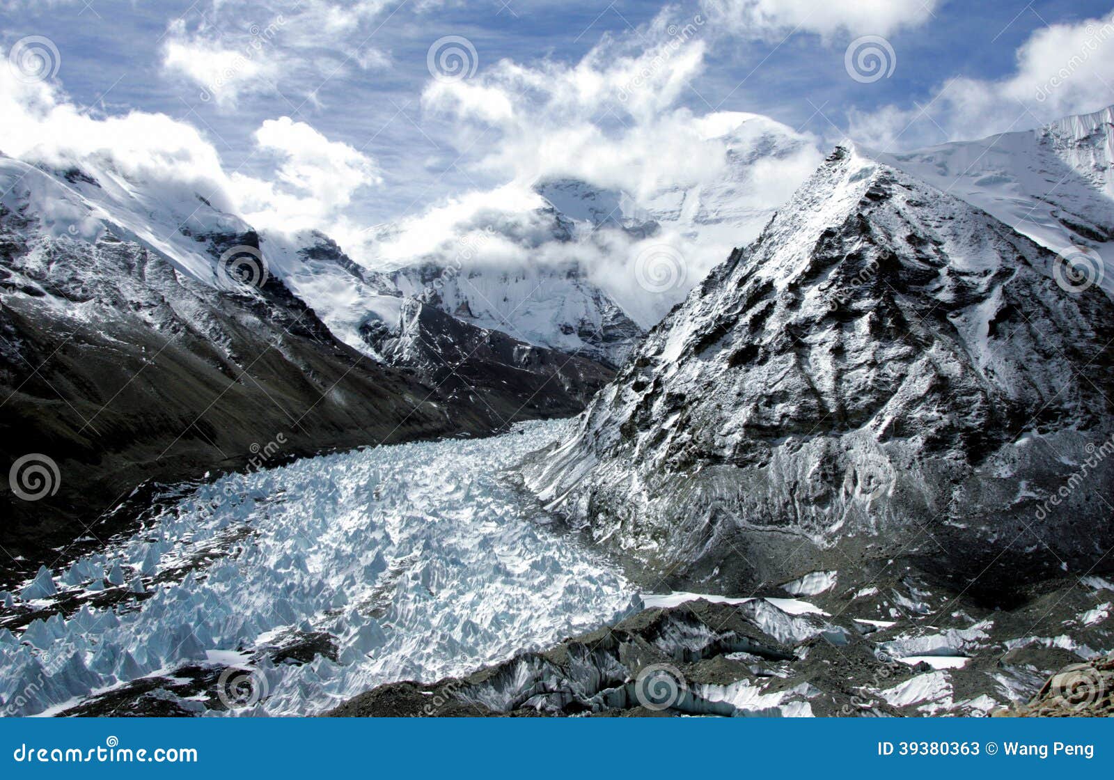 Rongbuk-Gletscher Im Mount Everest Stockbild - Bild von reisen ...