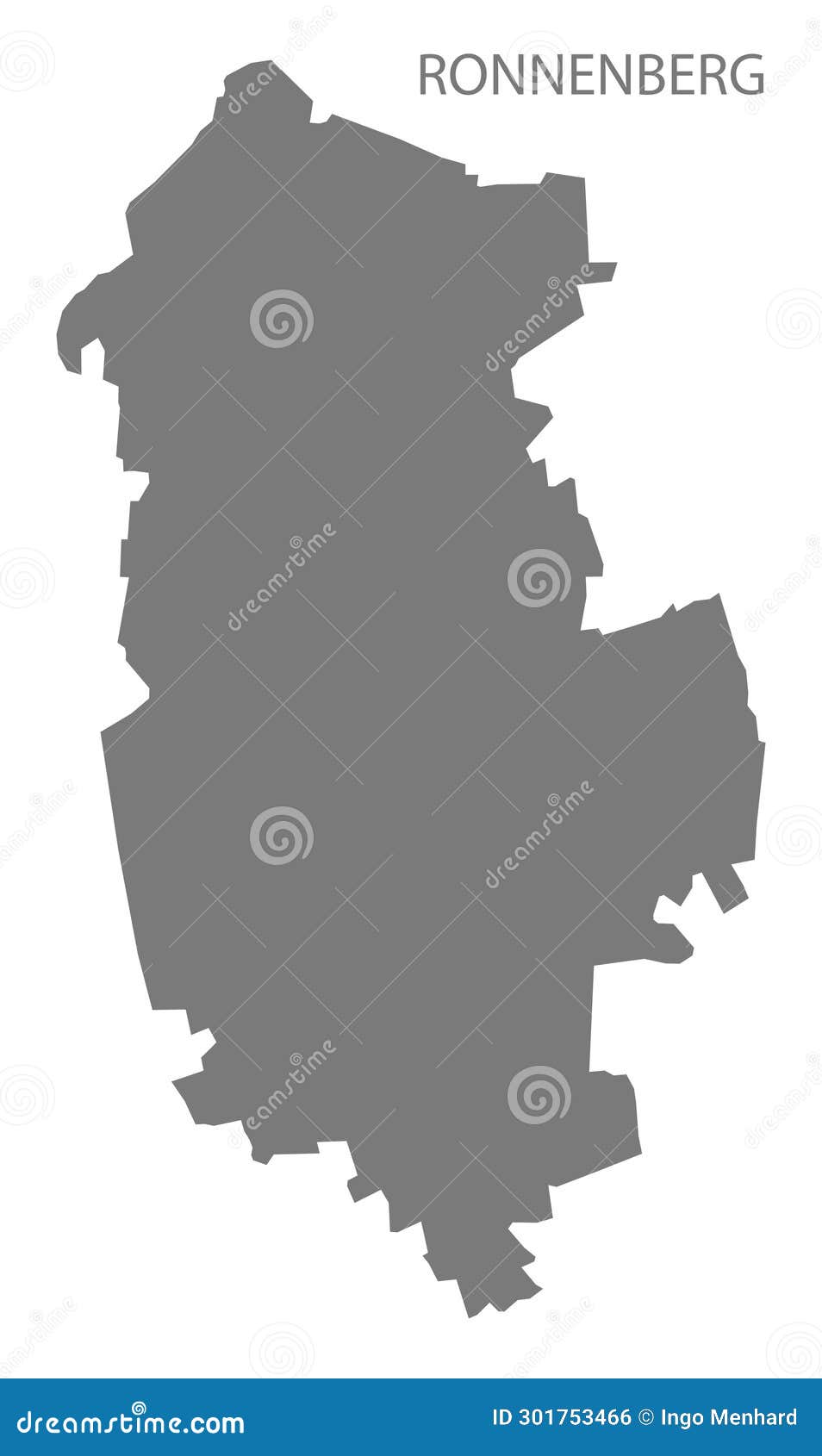 Ronnenberg German City Map Grey Illustration Silhouette Shape Stock ...