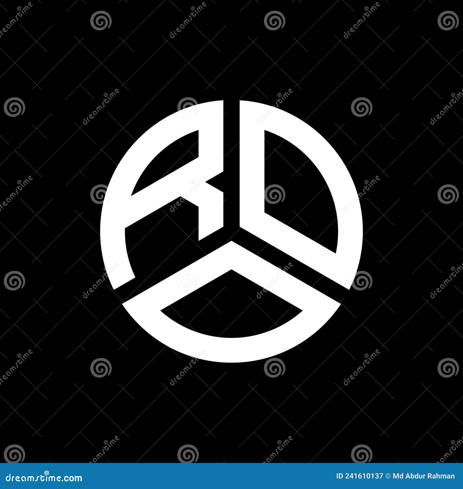 ROO Letter Logo Design On Black Background. ROO Creative Initials ...