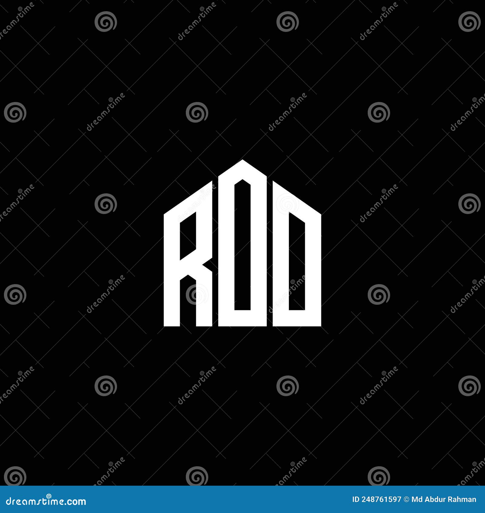 ROO Letter Logo Design On BLACK Background. ROO Creative Initials ...