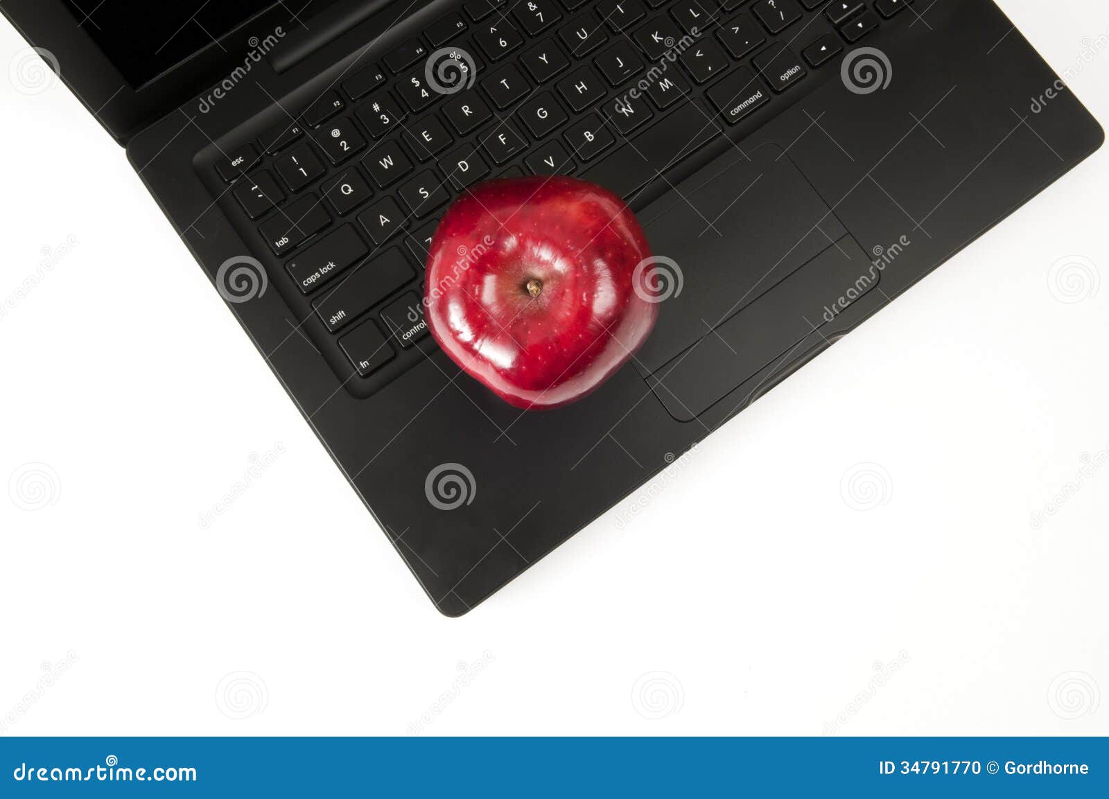 Rood Apple op Laptop stock foto. Image of ruimte, kennis - 34791770