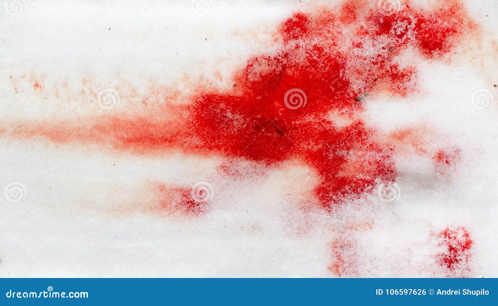 Rood bloed op de sneeuw stock foto. Image of nave, ontwerp - 106597626