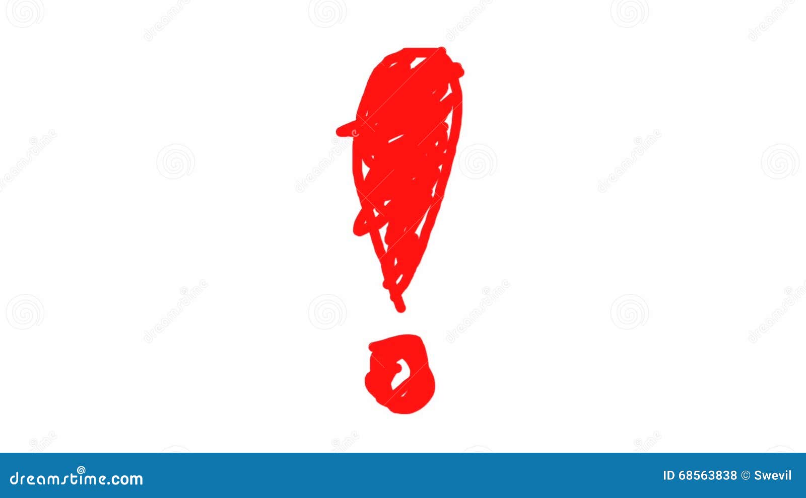 Rood Die Uitroepteken Op Witte Achtergrond Wordt Geïsoleerd Stock ...