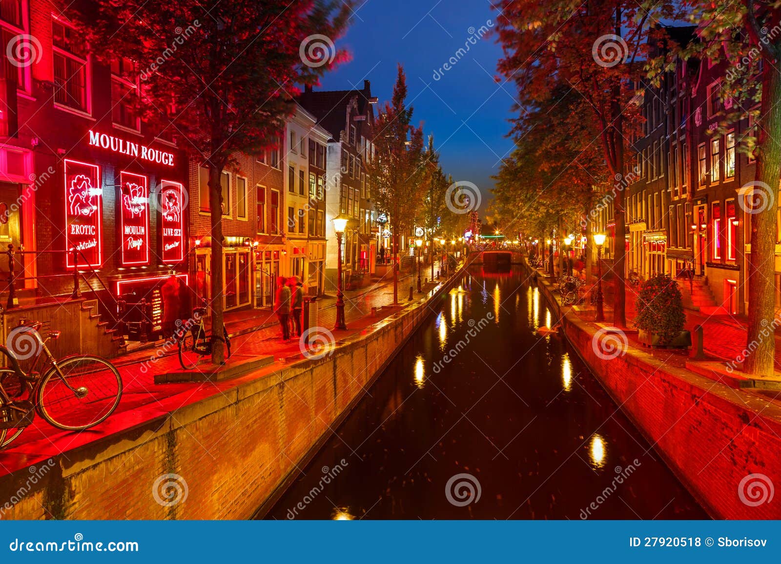 Rood district in Amsterdam redactionele stock foto. Image of licht ...