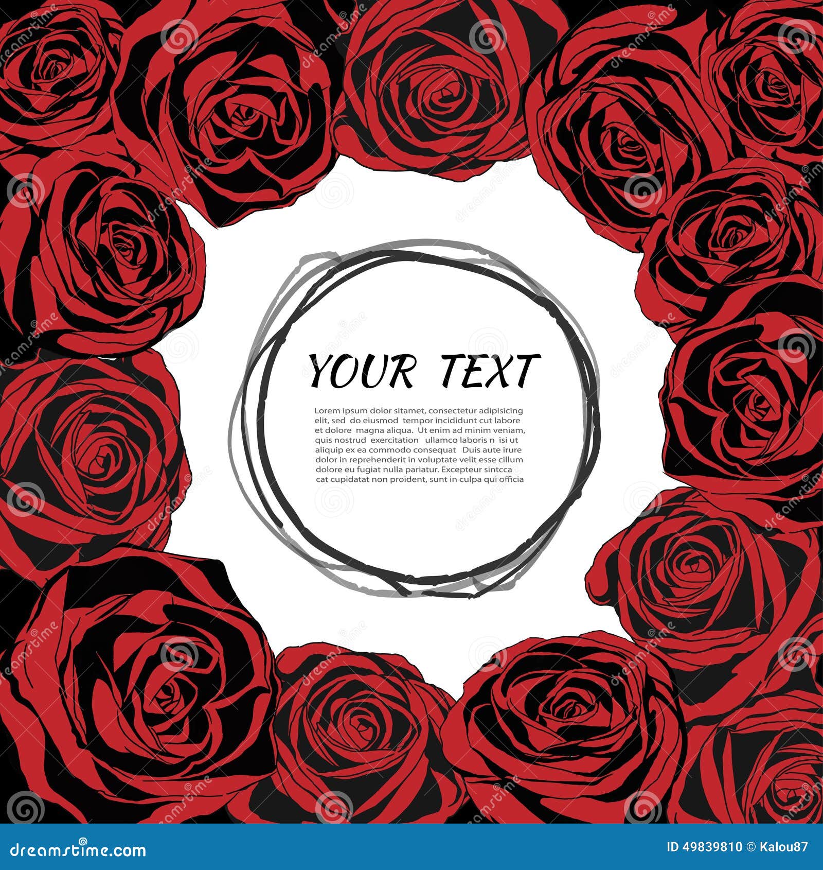 Rood Elegant Kader Met Rozen Bloemen Achtergrond Vector Illustratie ...