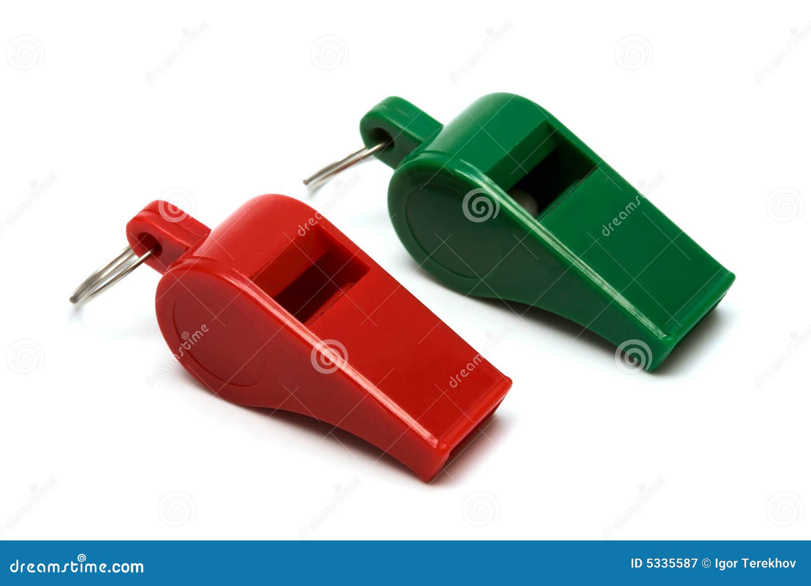 Rood en groen fluitje stock afbeelding. Image of rechter - 5335587
