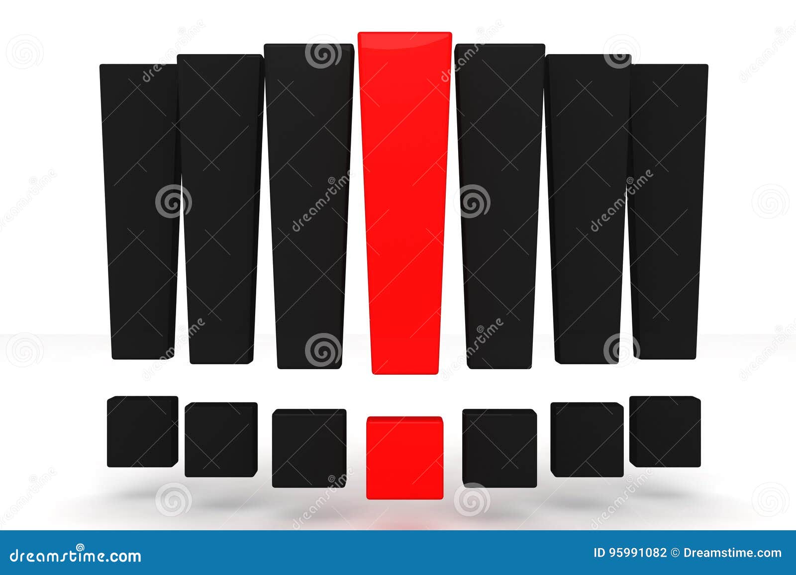 Rood en zwart uitroepteken stock foto. Image of sterk - 95991082