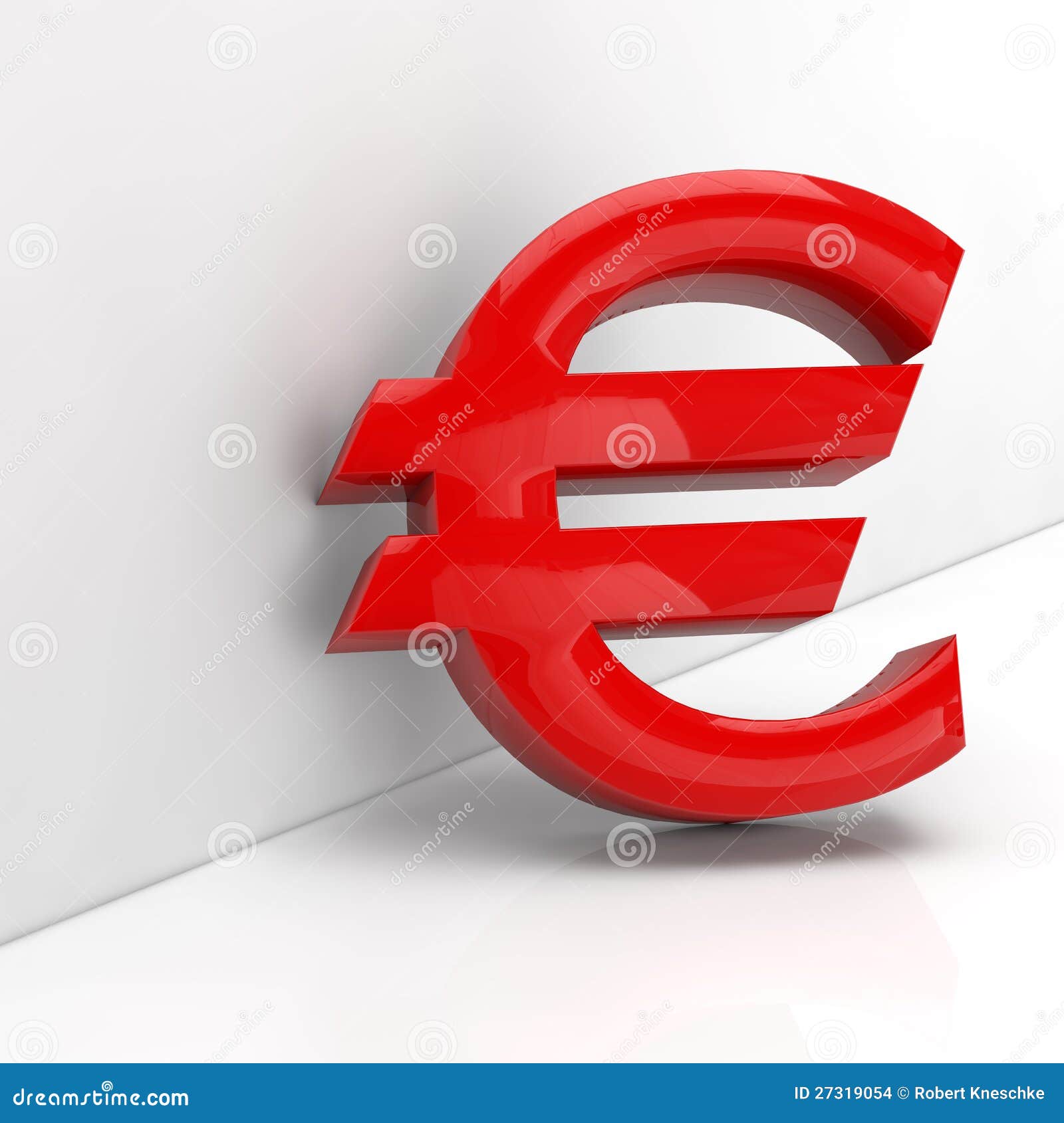 Rood Euro teken in 3D stock illustratie. Illustration of krediet - 27319054