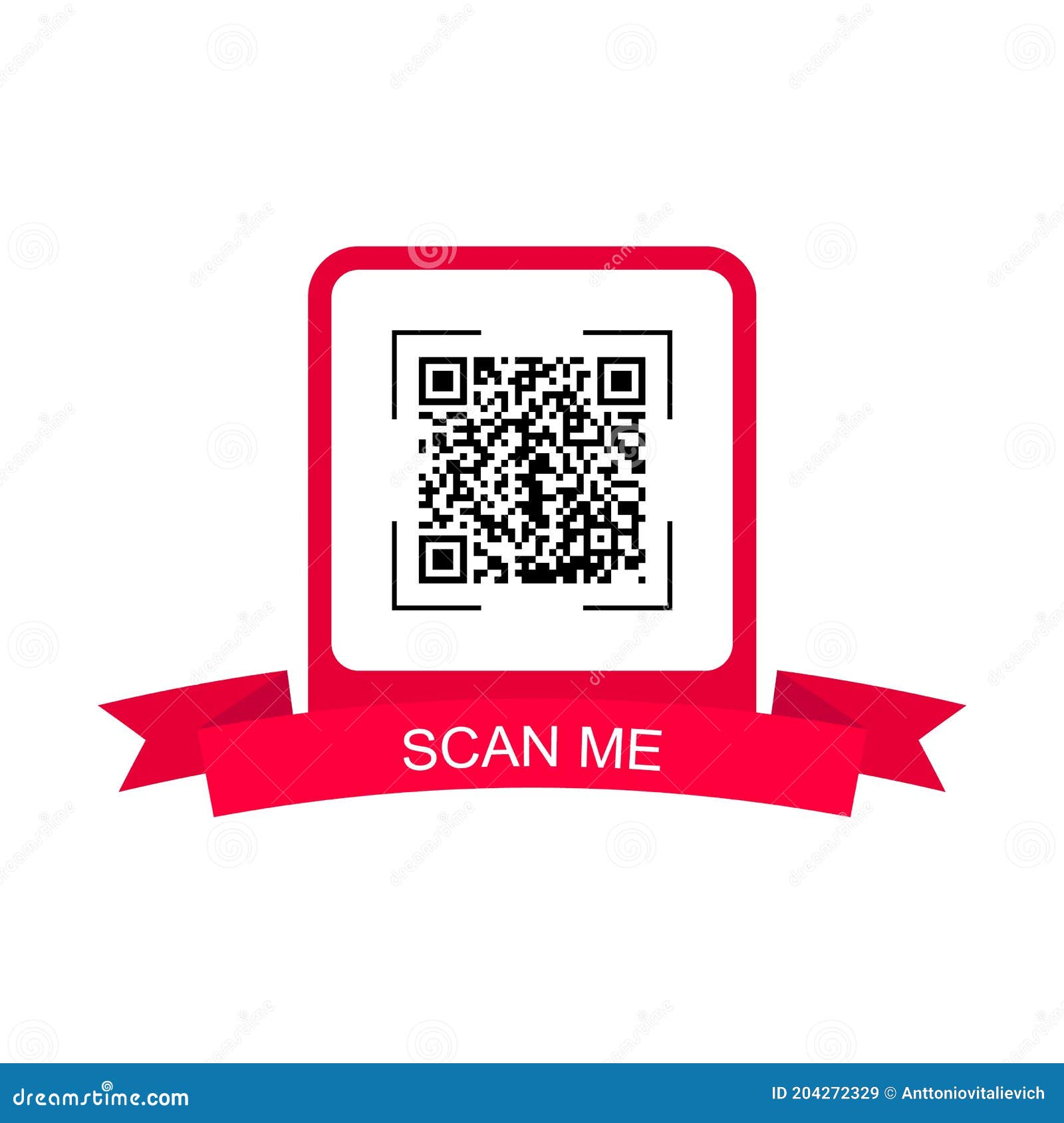Rood Frame Met Lint Voor Qr-code. Creatief Concept Qr - Code. Scan Me ...