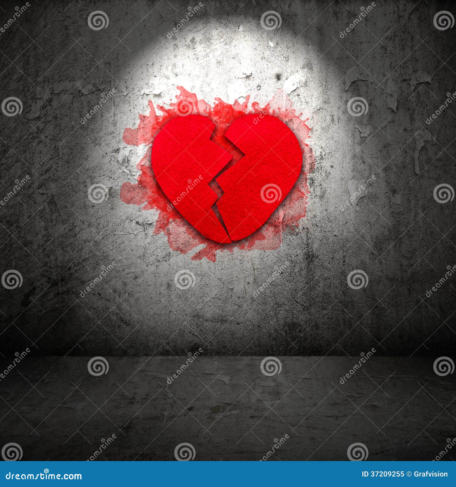Rood gebroken hart stock afbeelding. Image of spatie - 37209255