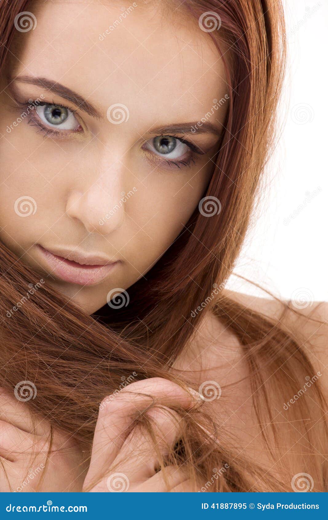 Rood Haar stock afbeelding. Image of charmant, heet, meisje - 41887895