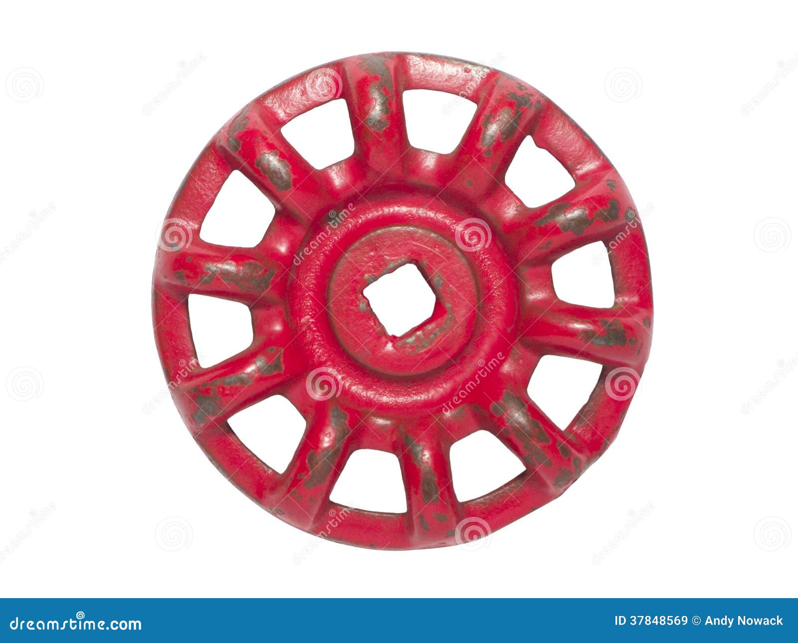 Rood handwiel stock afbeelding. Image of voorwerp, mechanisch - 37848569
