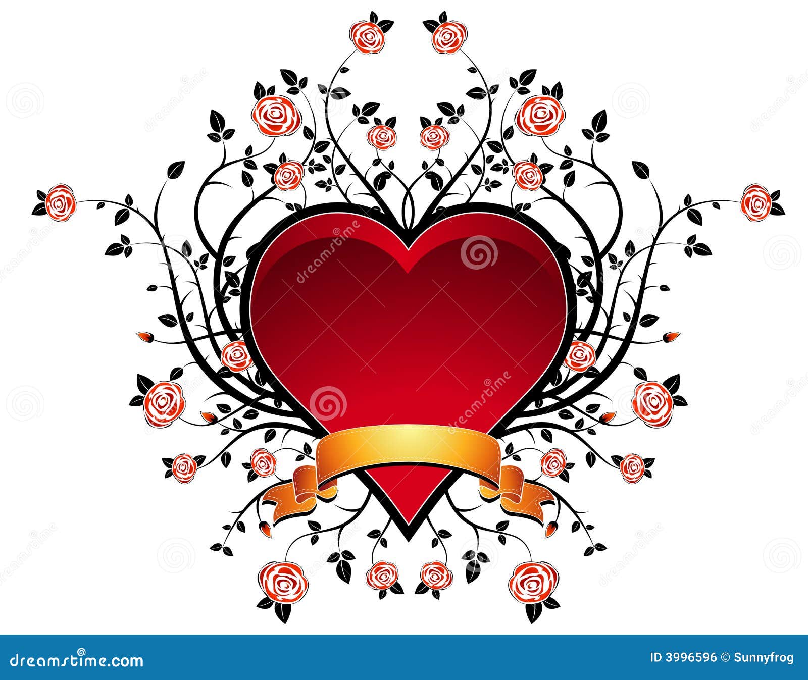 Rood Hart Met Rozen, Vector Vector Illustratie - Illustration of ...