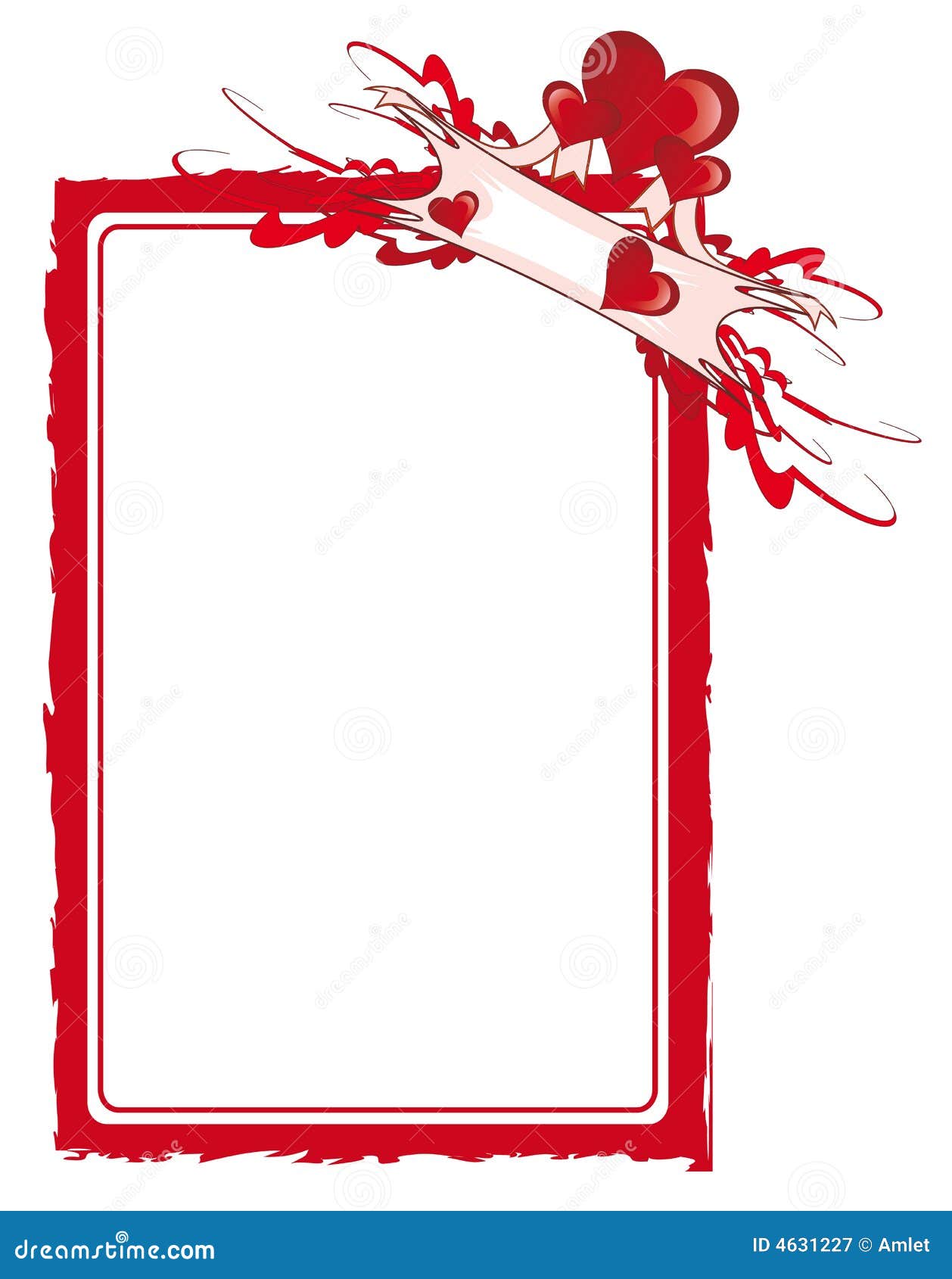 Rood kader met harten vector illustratie. Illustration of romantisch ...