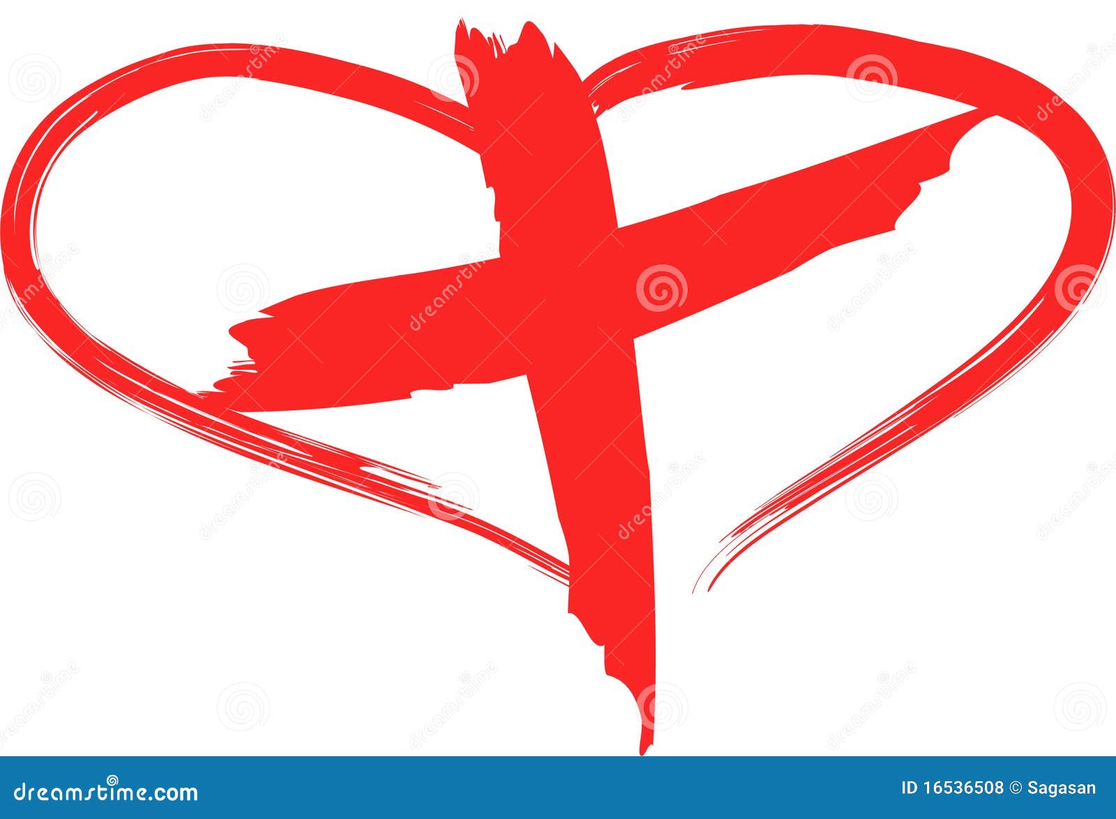 Rood kruis vector illustratie. Illustration of hart, jezus - 16536508