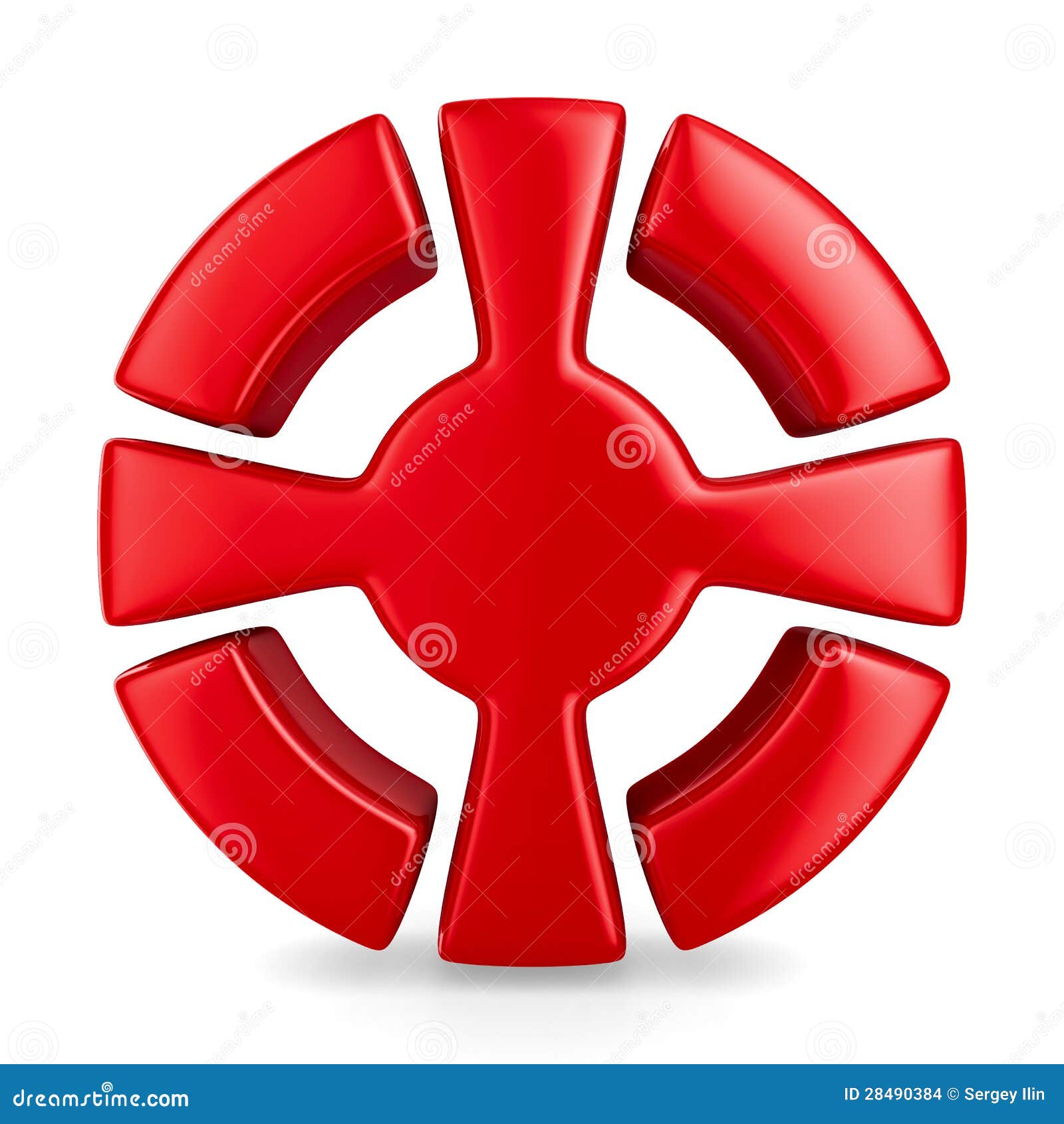 Rood Kruis in Cirkel Op Witte Achtergrond Stock Illustratie ...