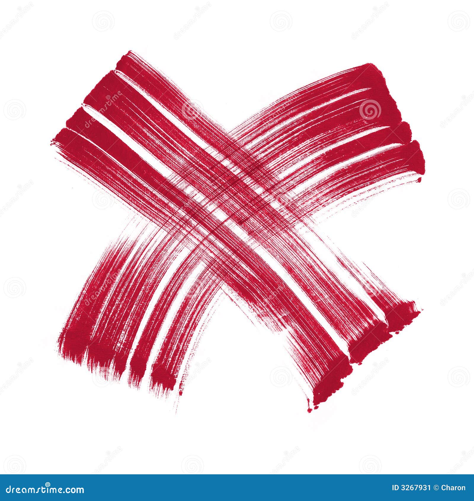 Rood Kruis Door Zware Borstel Stock Illustratie - Illustration of ...