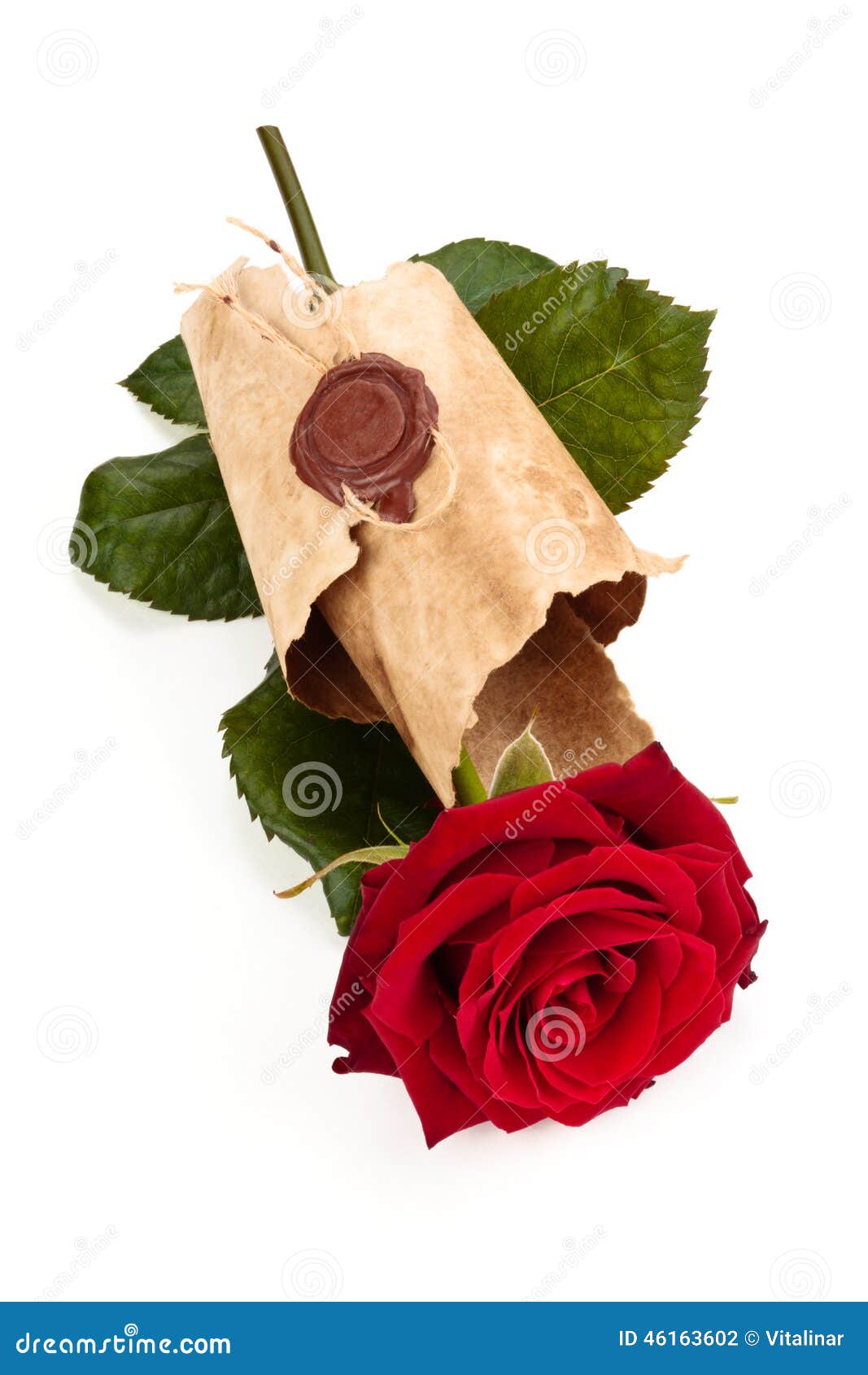 Rood Nam in Oud Perkament Toe Stock Foto - Image of bloei, bloem: 46163602