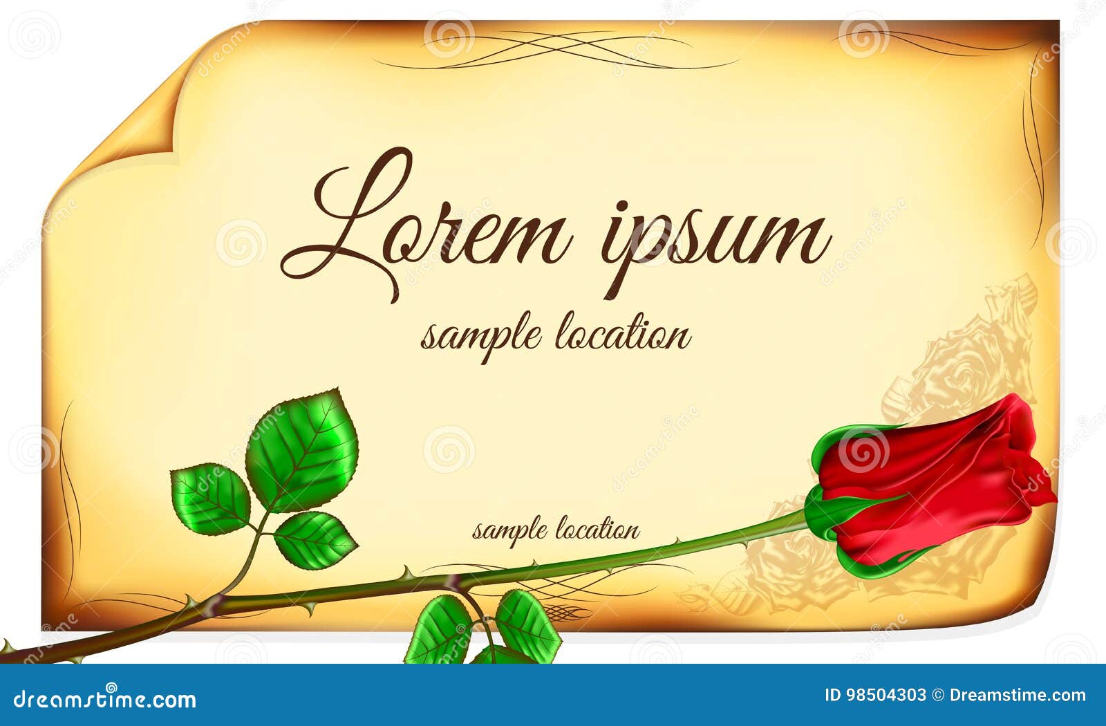 Rood Nam Tegen De Oude Document Achtergrond Toe Vector Illustratie ...