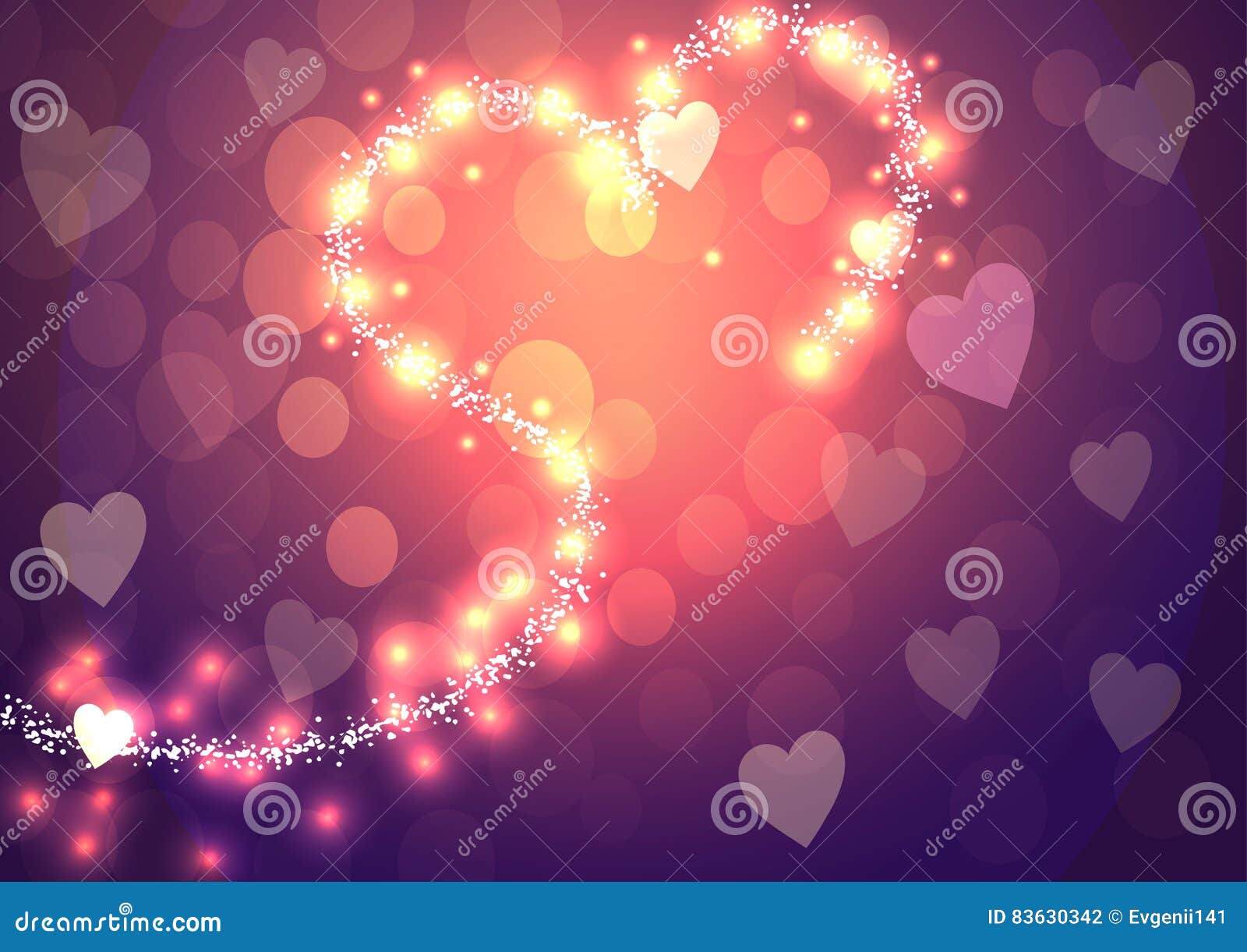 Rood nam toe Gloeiend hart stock illustratie. Illustration of ster ...