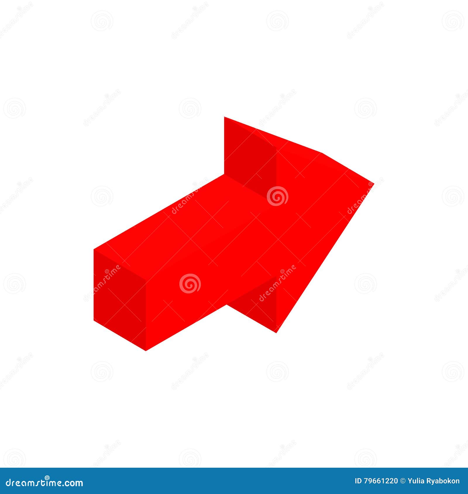 Rood Pijl Isometrisch 3d Pictogram Vector Illustratie - Illustration of ...