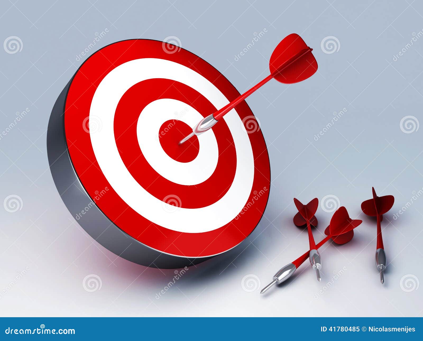 Rood Pijltje Dat Het Doel Raakt Stock Illustratie - Illustration of ...