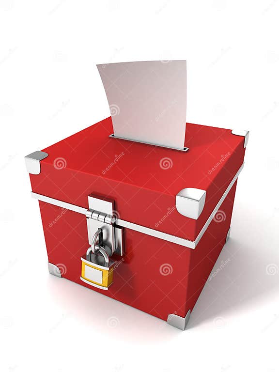 Rood Stemvakje Met Bulletindocument Stock Illustratie - Illustration of ...