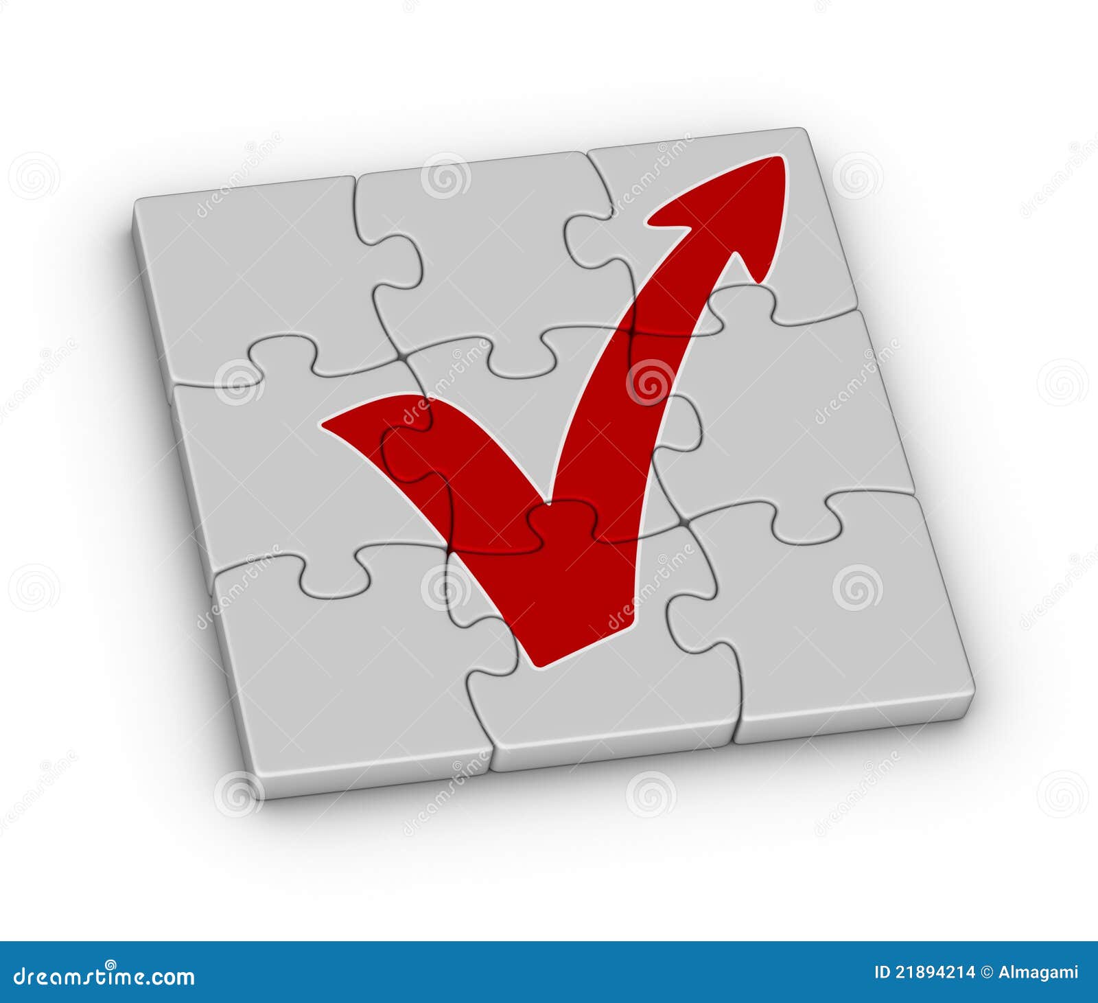 Rood vinkje met pijl stock illustratie. Illustration of illustratie ...