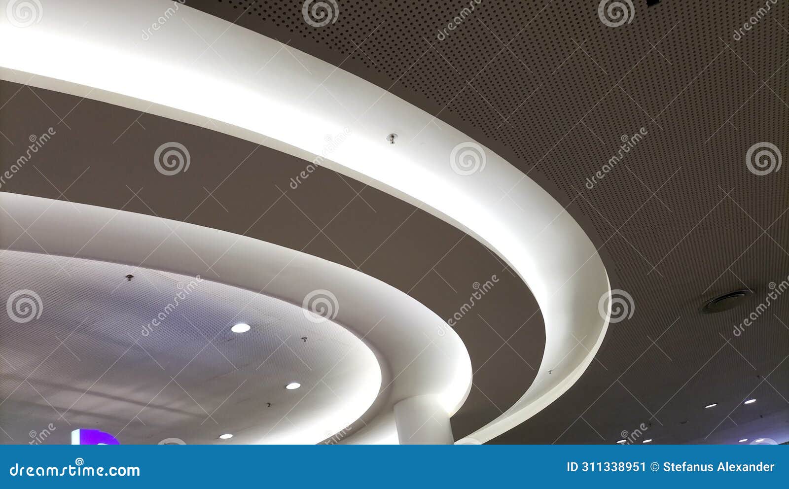 The Roof of a Building Full of Glowing Lights Stock Image - Image of ...
