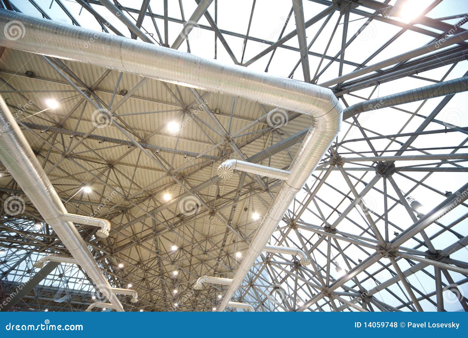 Roof of Building from Inside Stock Photo - Image of construction ...