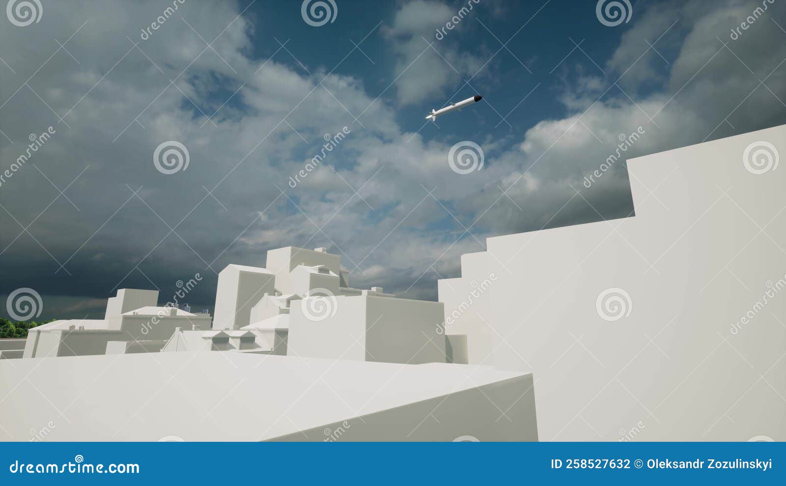 Roof Building Russian Aggression Technology Missile Flight 3M-54 Kalibr ...