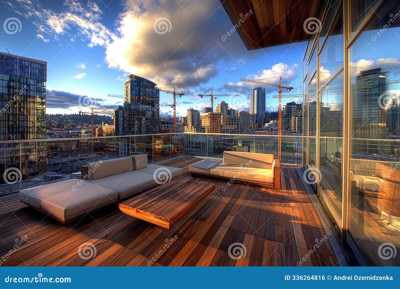 On the Roof of the Building, There is a Sky Lounge. Stock Photo - Image ...