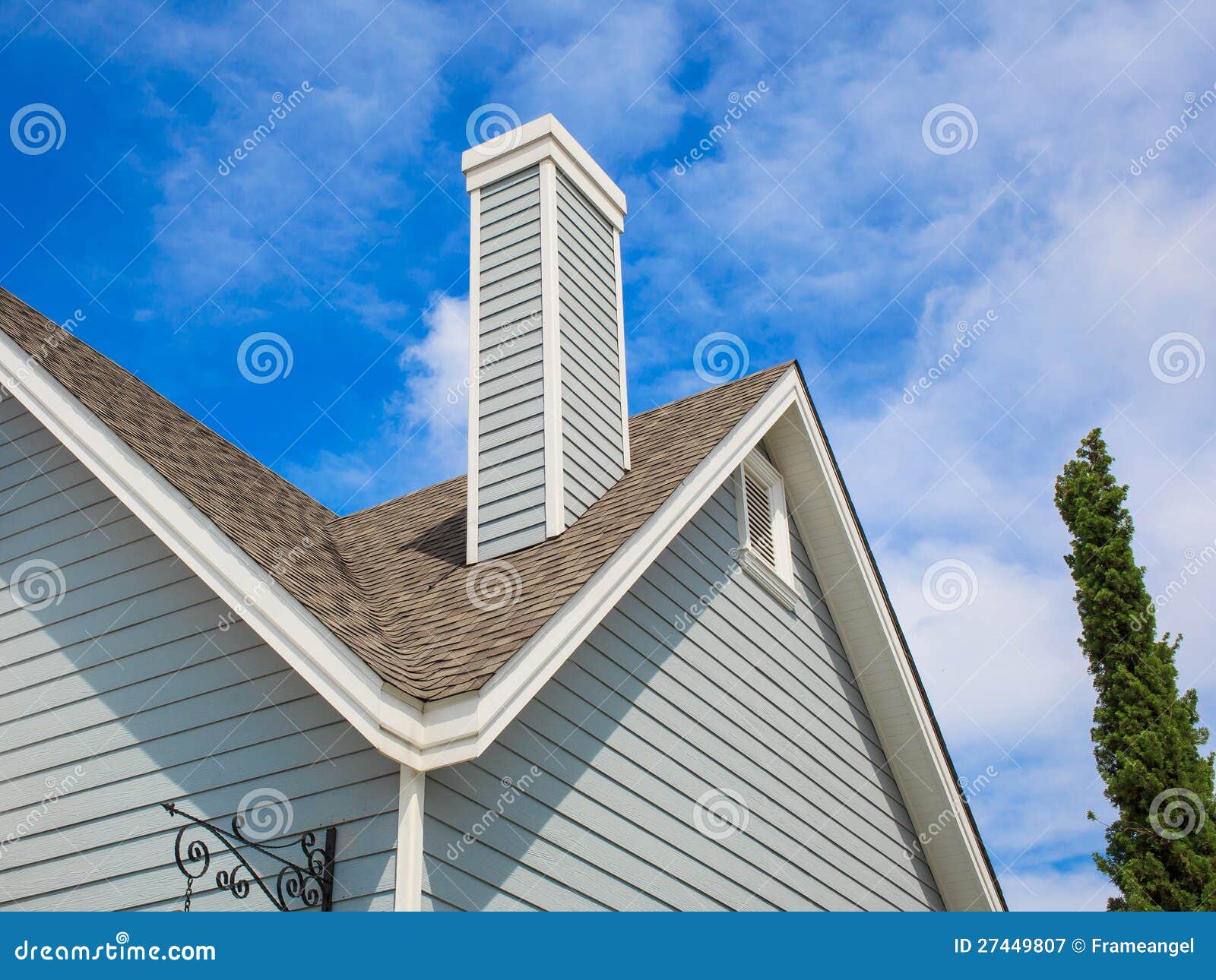 Roof with chimney stock image. Image of chimney, fire - 27449807