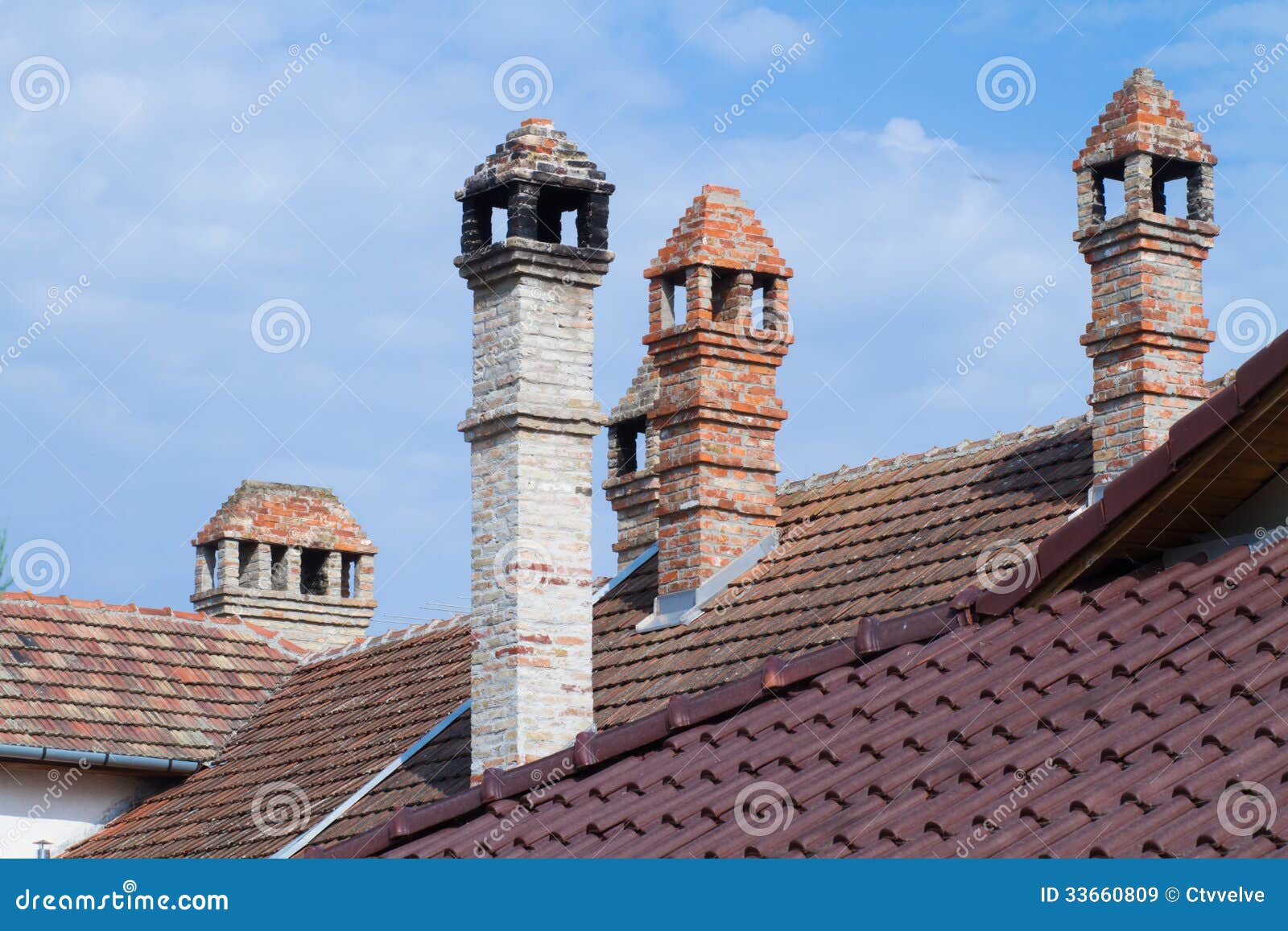 Roof with chimneys stock image. Image of environmental - 33660809