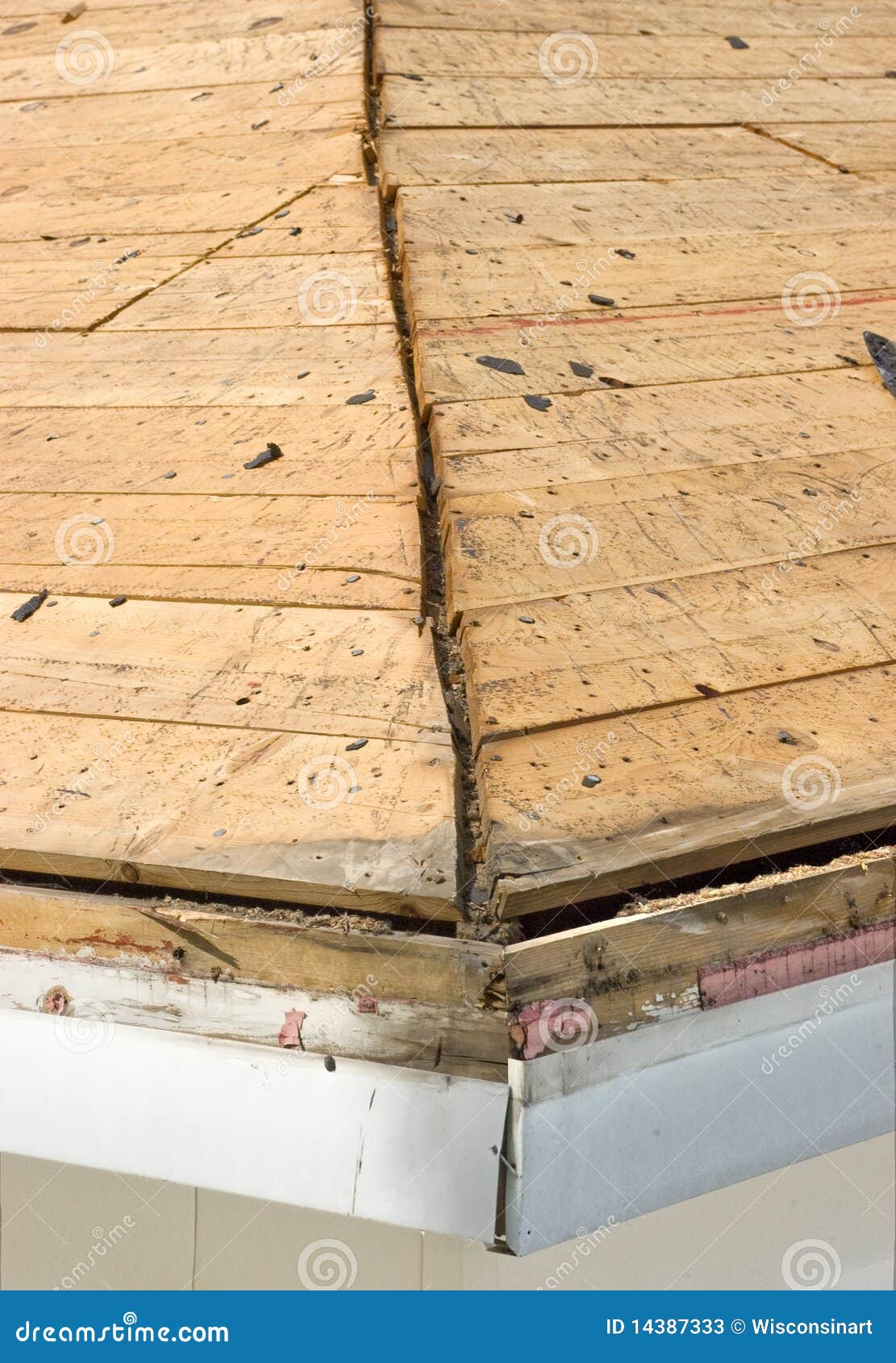 Roof Cleared Of Of Old, Leaking House Shingles Royalty-Free Stock ...