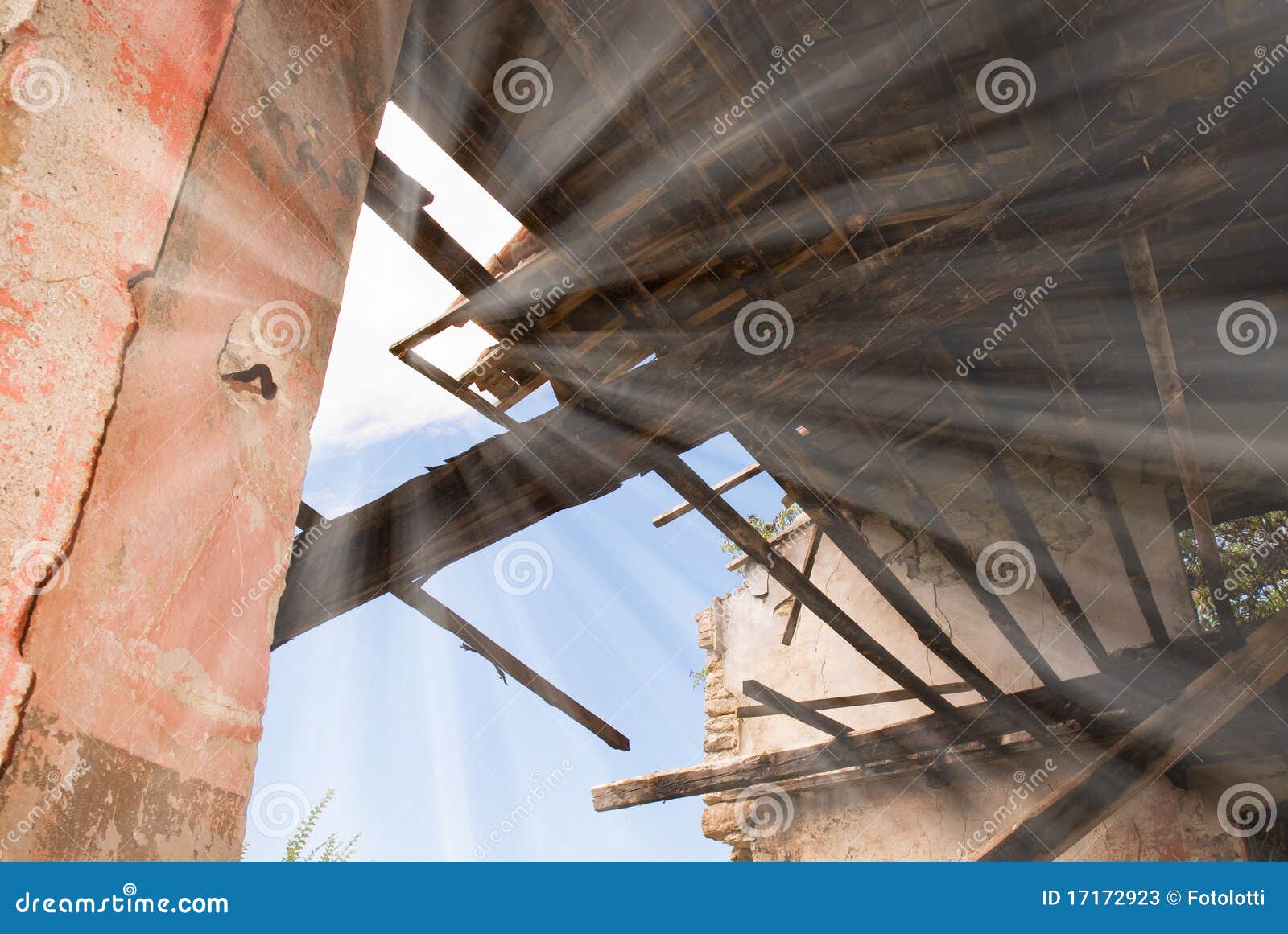 Roof collapsing stock image. Image of brown, demolition - 17172923