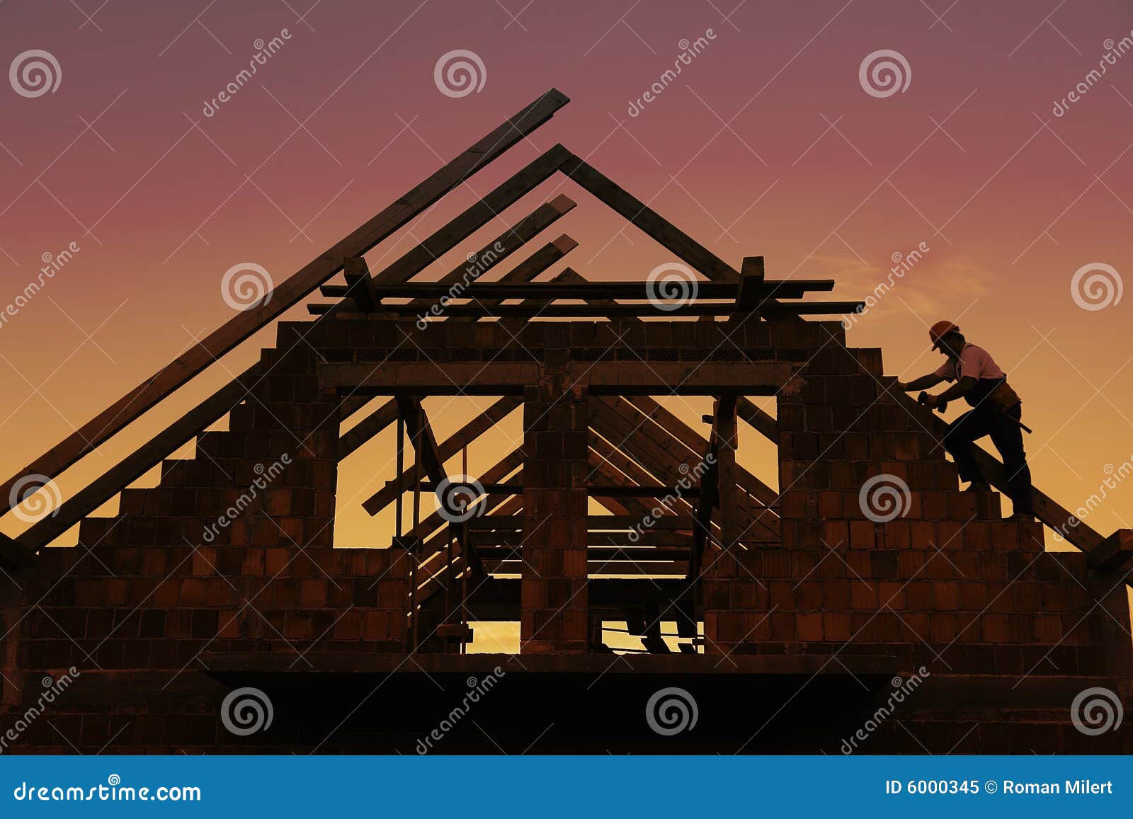 Roof construction stock image. Image of rafter, industry - 6000345