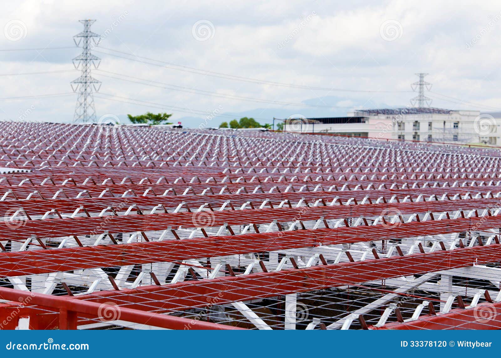 Roof Construction for New Factory Stock Photo - Image of roof ...